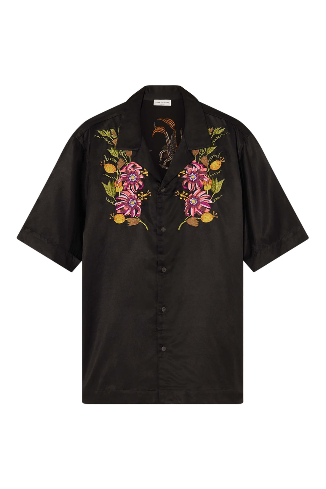 Black Embroidered Viscose Shirt – MODES
